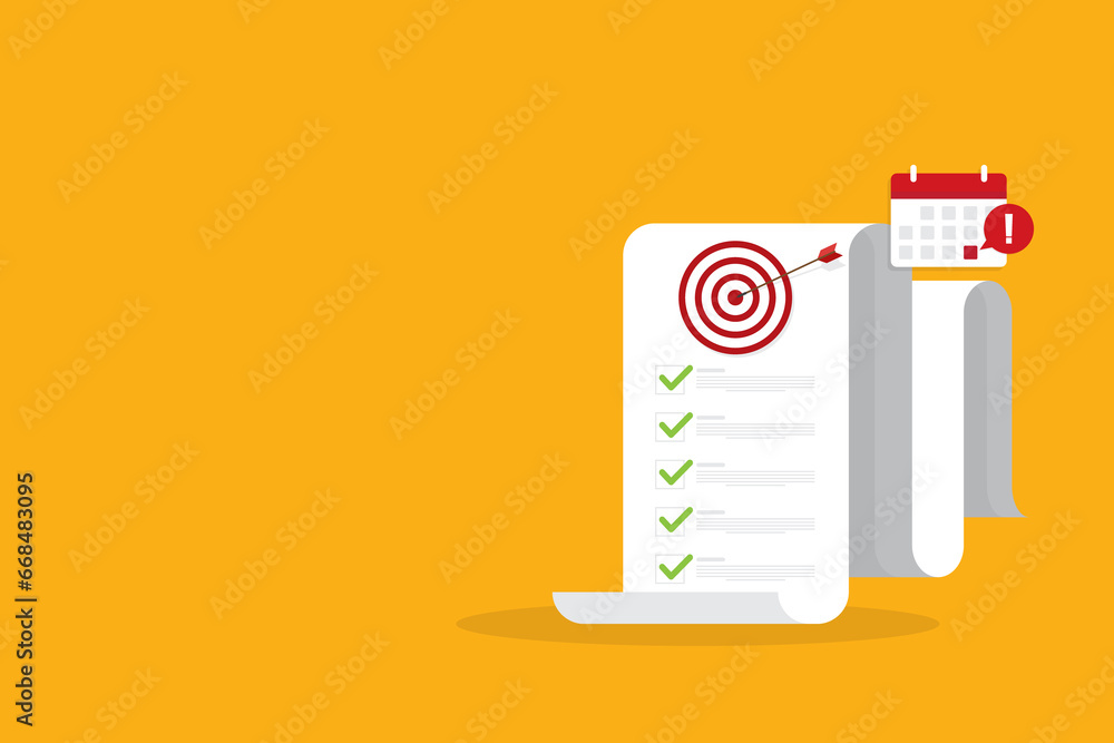 Successful completion of business tasks. Checklist with a business ...