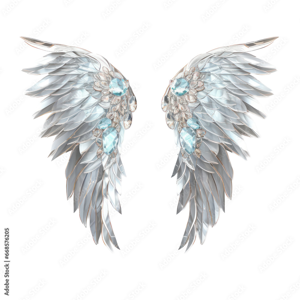 Fantasy angel wings isolated on transparent background,transparency ...