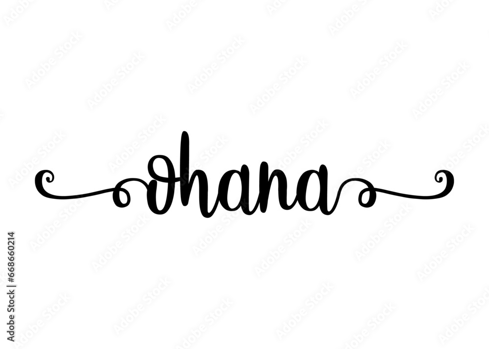 Vector de Stock Logo con palabra en texto manuscrito ohana, familia en ...