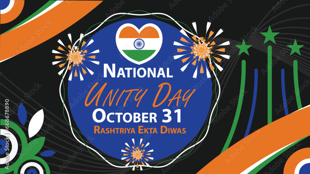 National Unity Day vector banner design with geometric shapes and ...