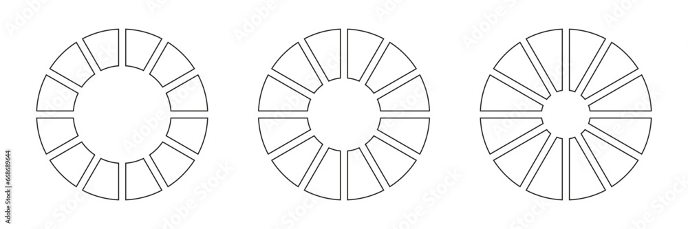 Vector de Stock Coaching wheel life blank. Outline donut charts, pies ... Vector de Stock Coaching wheel life blank. Outline donut charts, pies ...