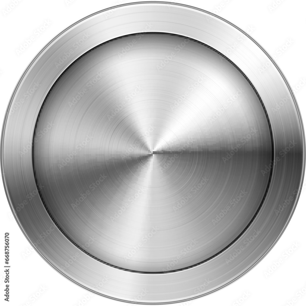 High detailed vector illustration of metallic button Stock Vector ...