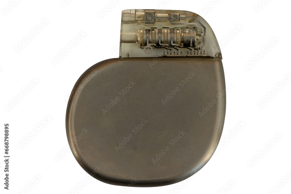 implantable cardioverter defibrillator (ICD) isolated, transparent ...