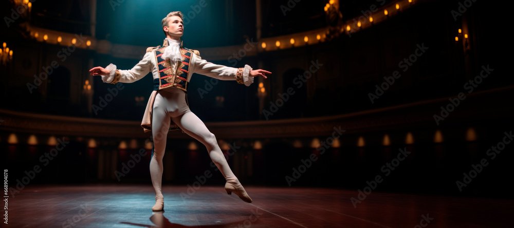 Russian Ballet Elegance: A Russian Man Shines as a Ballet Dancer in a ...