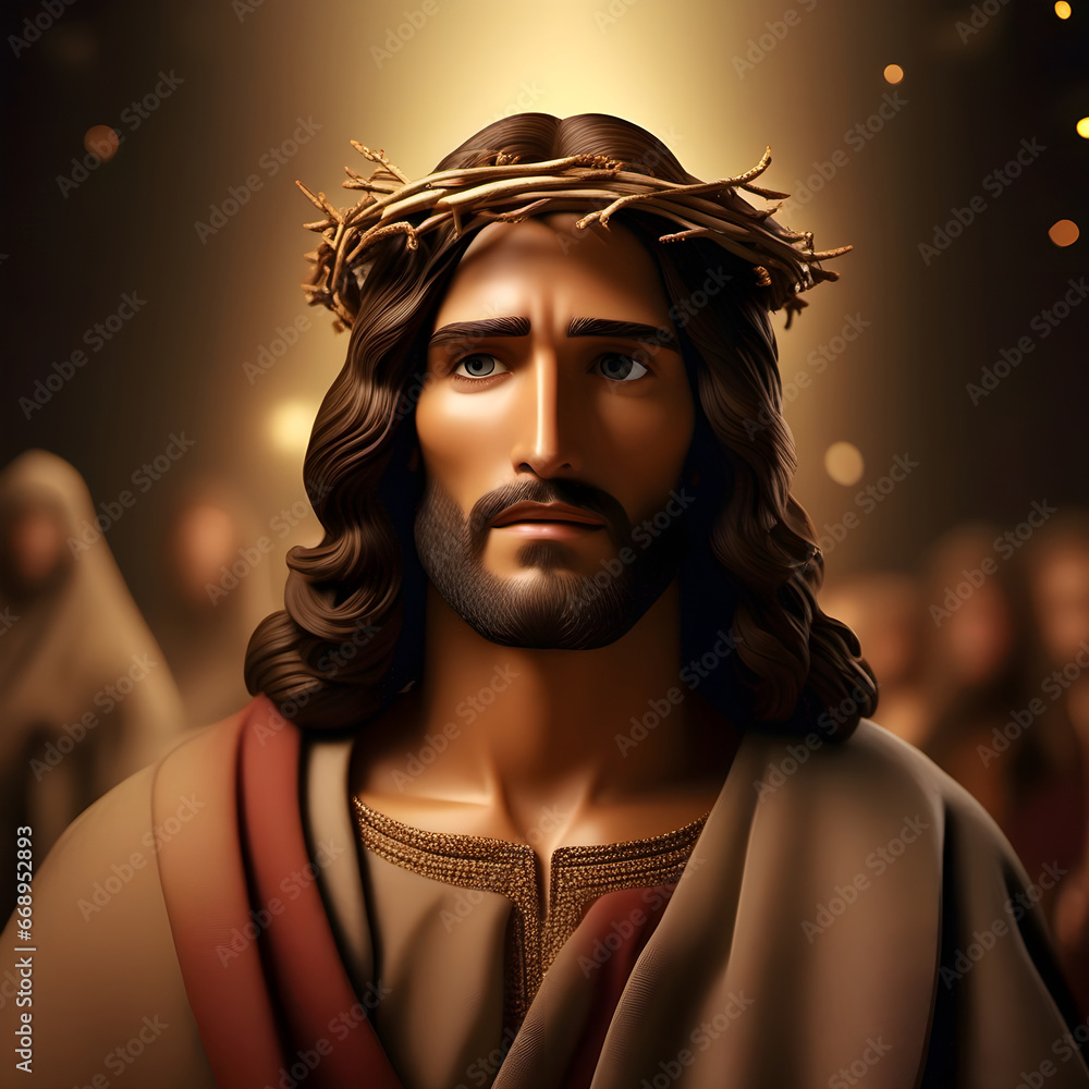 Jesucristo con Corona de Espinas Cristo Jesús en Pascua Stock ...