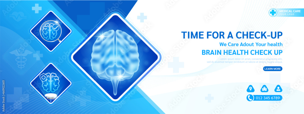 Medical banner social media health care template design for check up ...