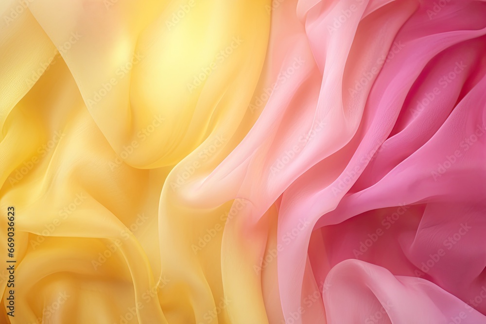 Stock-Foto „Chiffon Colorplay: Pink and Yellow Fabric Textures for ...