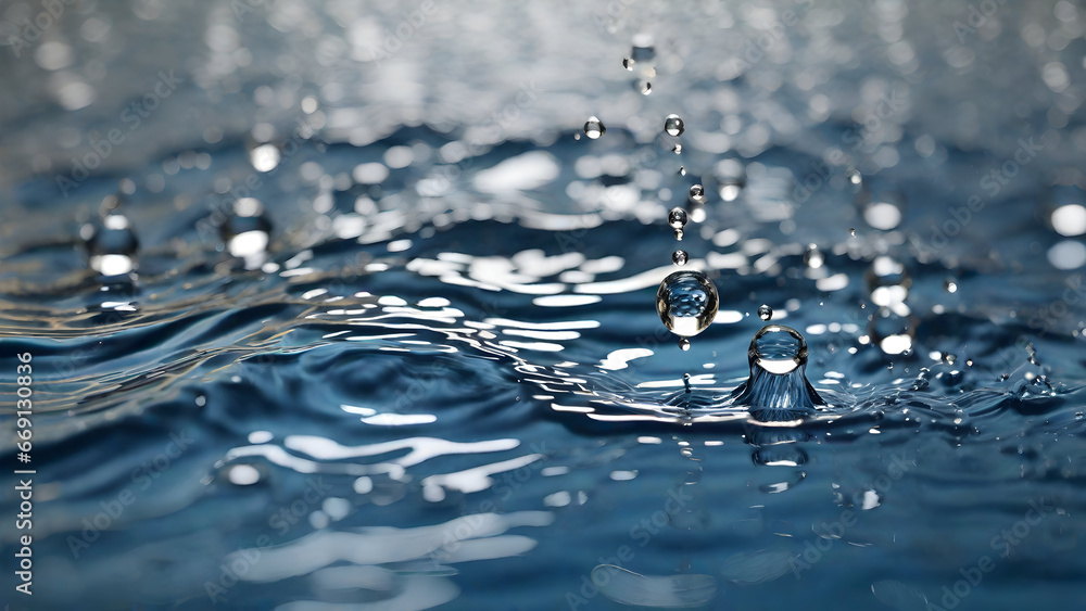 Lively water splash background with droplets gracefully splashing on ...