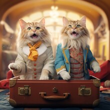 Colorful Cat In A Box Art Free Stock Photo - Public Domain Pictures