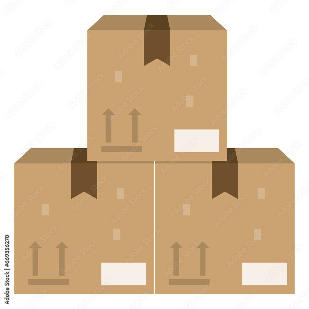 Vector illustration of pile of boxes icon sign and symbol. colored ...