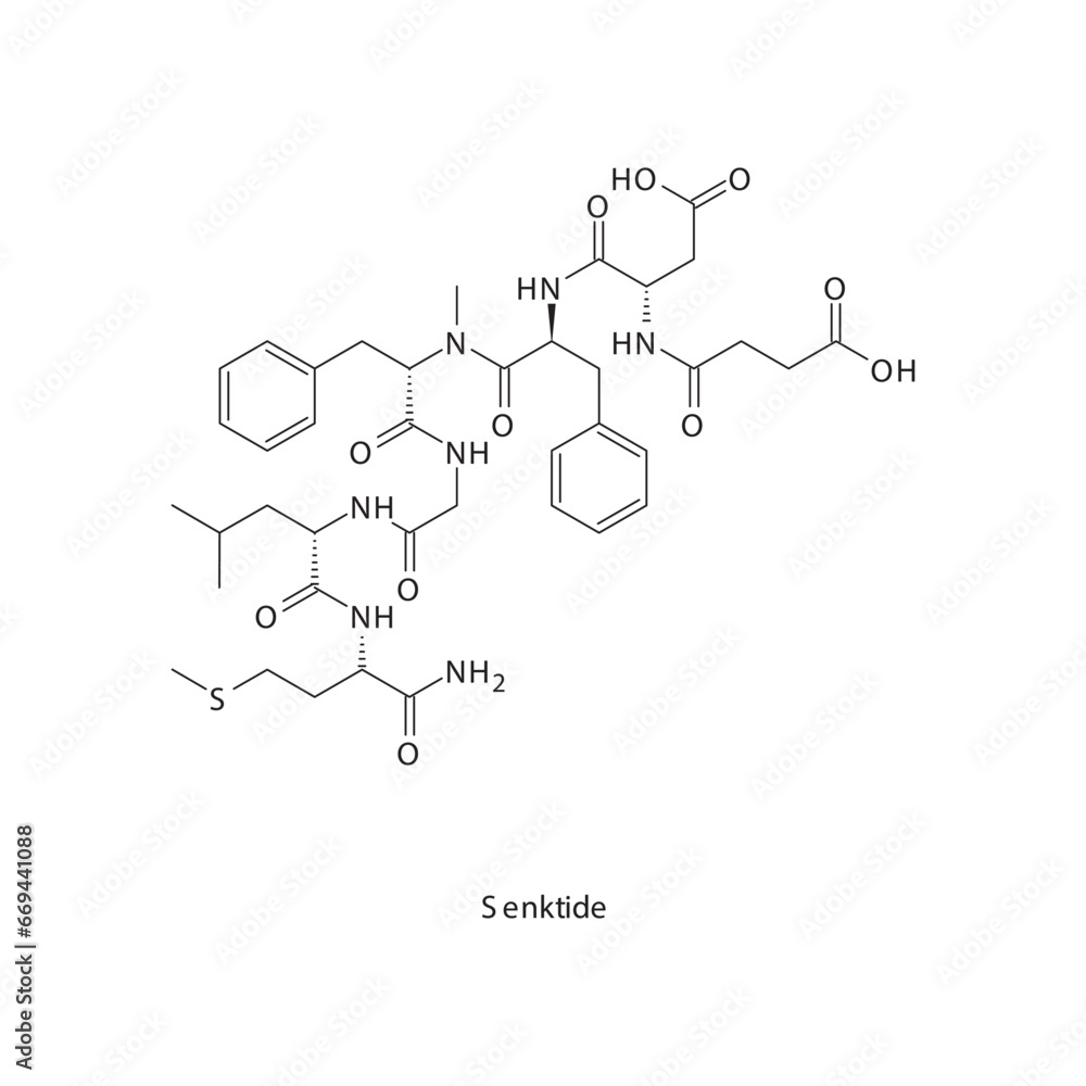 Senktide flat skeletal molecular structure Neurokinin receptor agonist ...