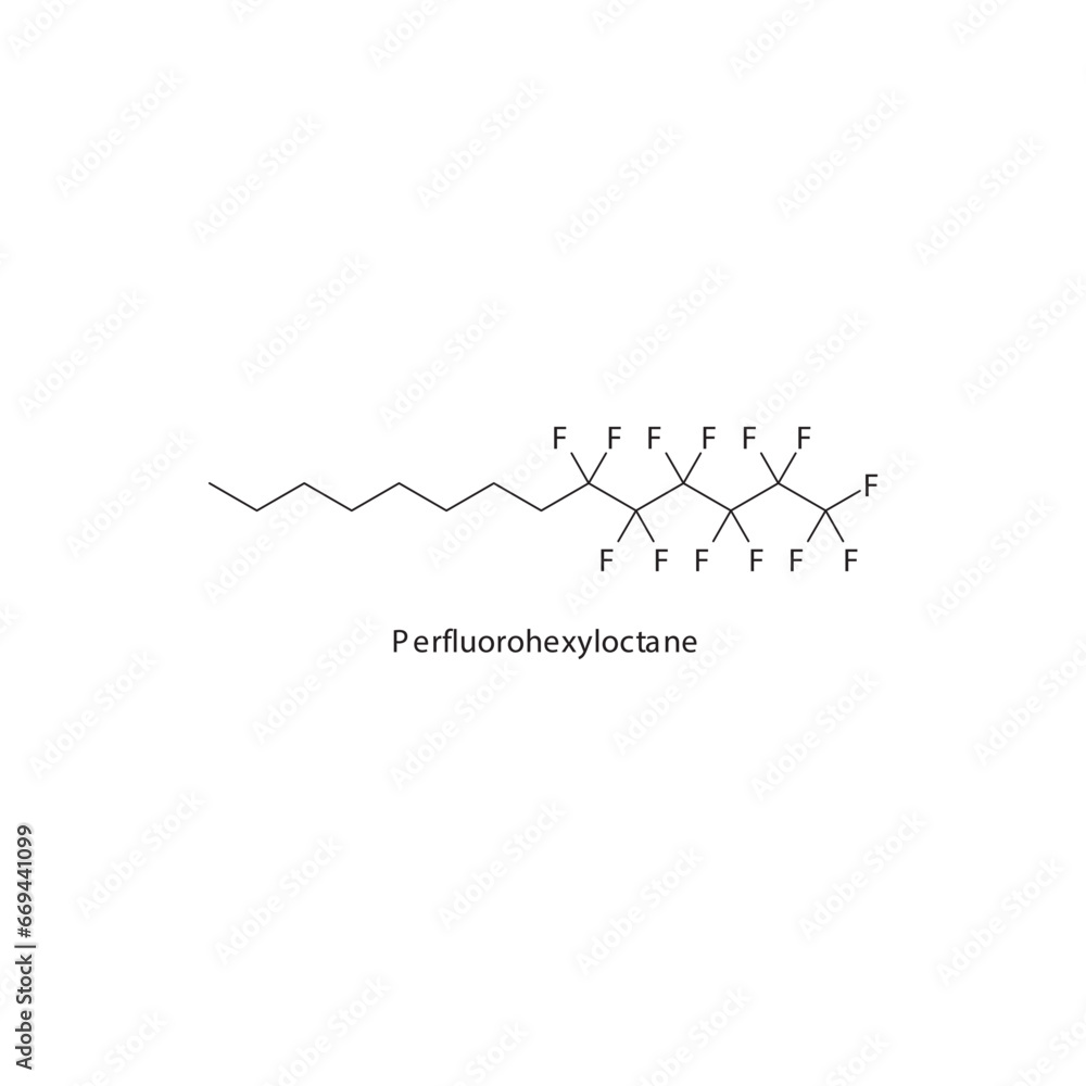 Perfluorhexyloctane flat skeletal molecular structure Wetting agent ...