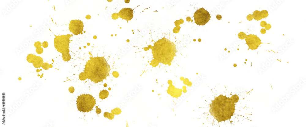 gold paint splatters on transparent background clip art Stock ...