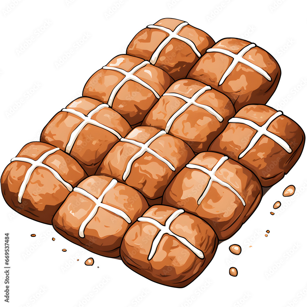 cartoon clipart of Hot Cross Buns, easter clipart, celebration clipart ...
