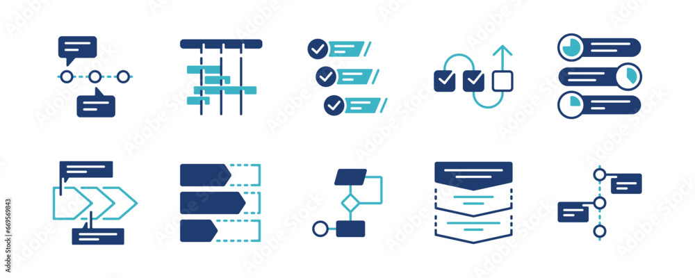 Vector de Stock workflow progress roadmap icon set business performance ...