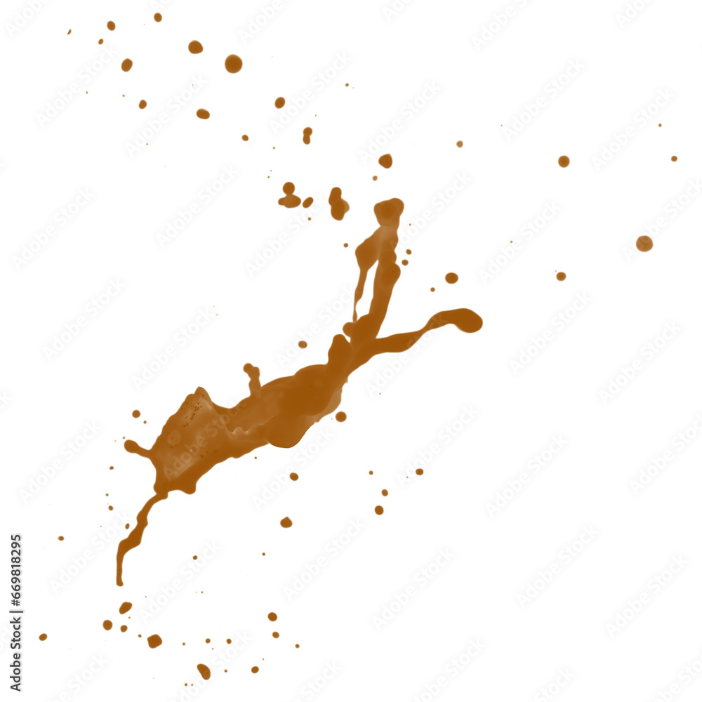Coffee, chocolate, liquid stains isolated on a transparent background ...
