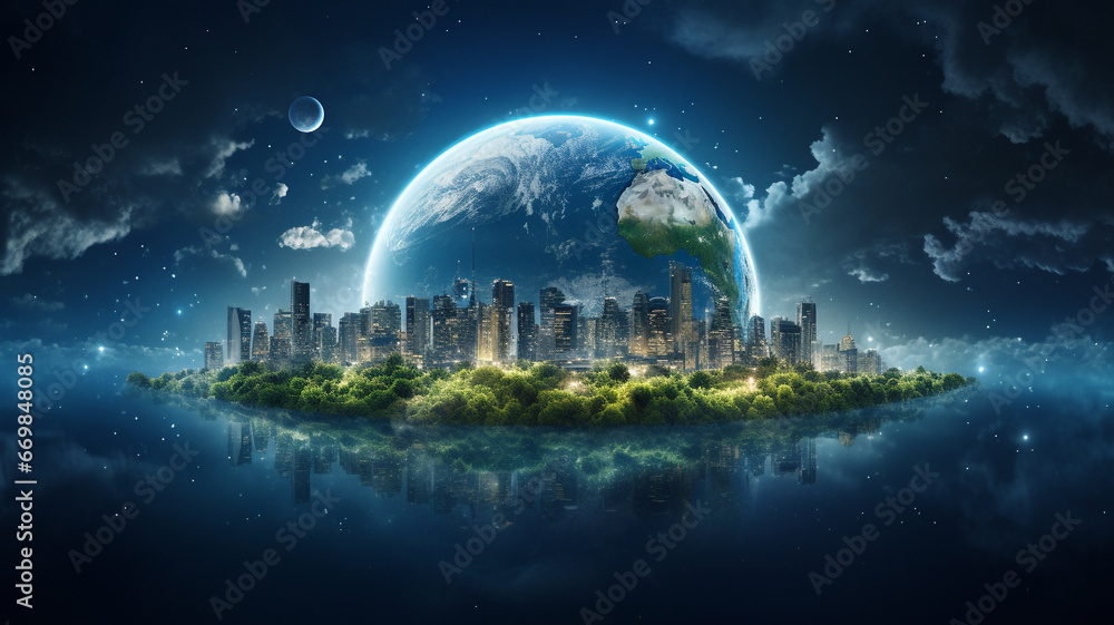 World environment and earth day concept with globe. nature and eco ...