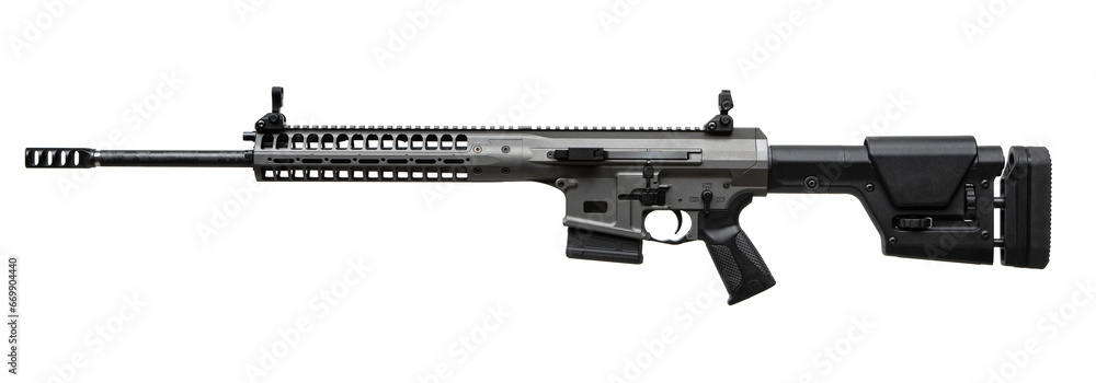 Modern automatic rifle isolated on white. Weapons for police, special ...