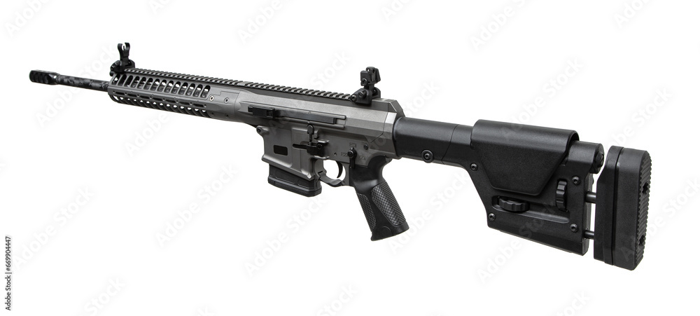 Modern automatic rifle isolated on white. Weapons for police, special ...