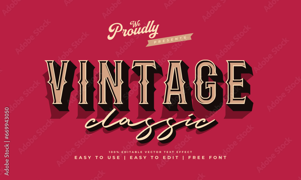 vintage retro editable text effect alphabet font typography typeface ...