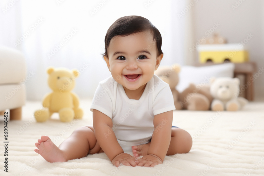 cute indian little baby having fun Stock Photo | Adobe Stock