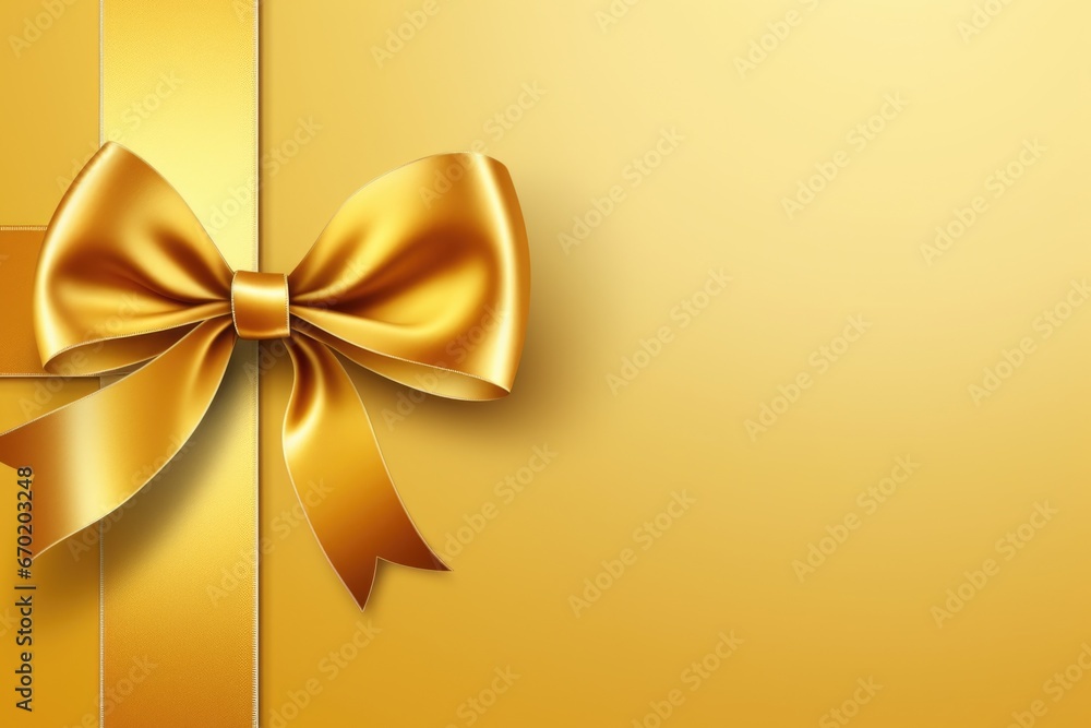 A stunning golden bow placed on a shimmering gold background. Perfect ...