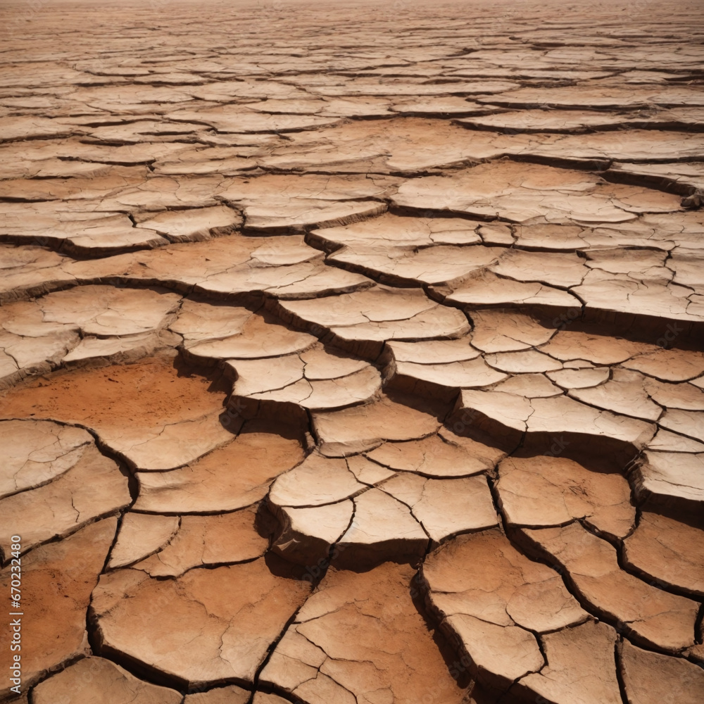 Textured patterns of cracked, dry earth in a desert landscape, shaped ...