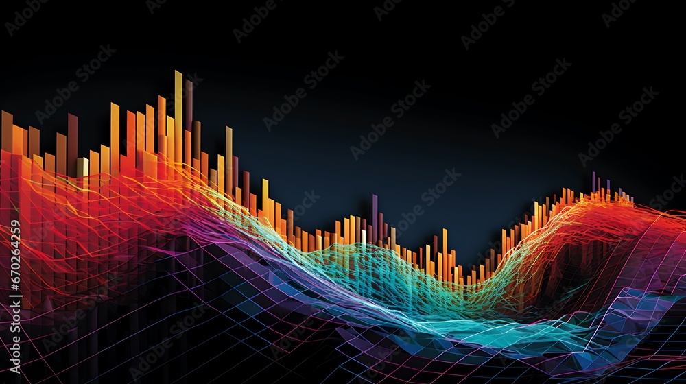 abstract representation of market volatility , dynamic blend of ...