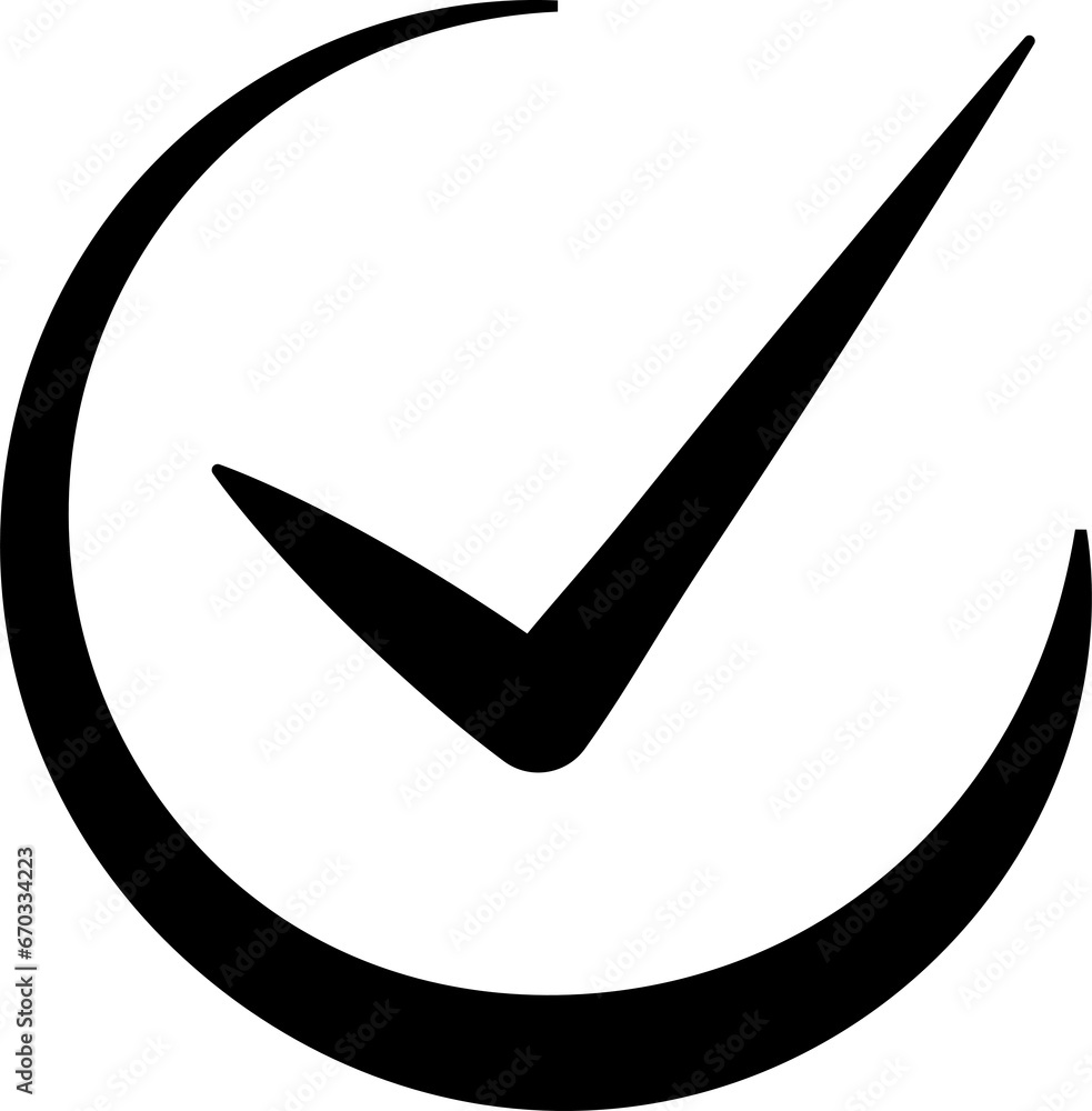 check mark icon in a circle. Tick symbol in green color for your web ...