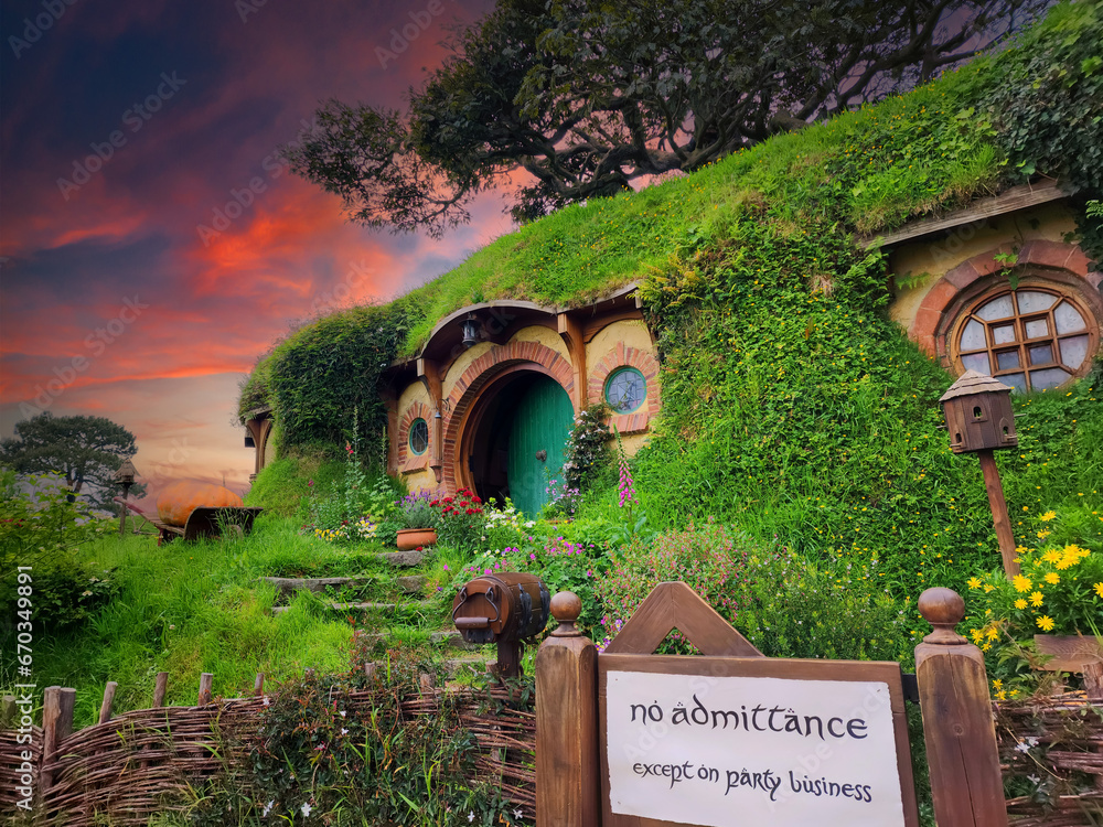 MATAMATA- NEW ZEALAND -NOVEMBER -2- 2022: Hobbiton - movie set created ...