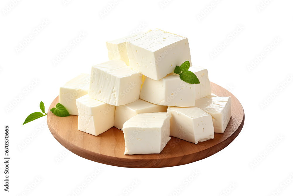 paneer on an isolated white background Stock Photo | Adobe Stock