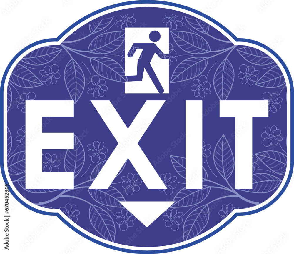 emergency exit door signage, vector illustration. template ready to ...