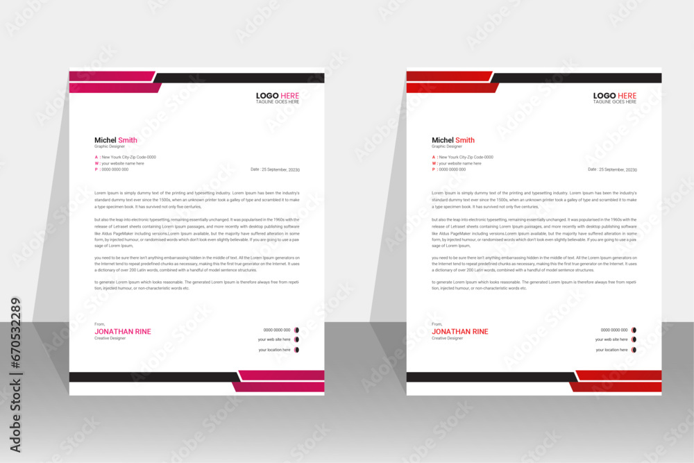 Corporate business letterhead template. Corporate letter head ...