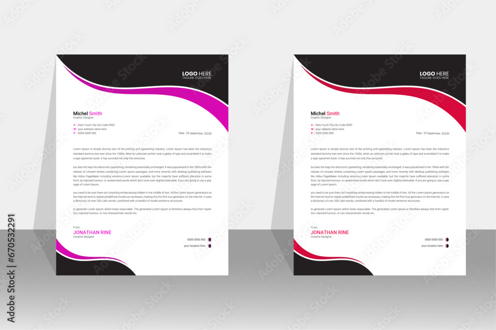 Corporate business letterhead template. Corporate letter head ...