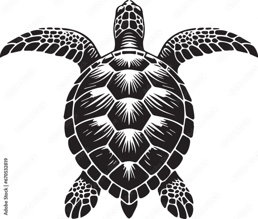 Turtle Marine Animal Vector, Sea Turtle Silhouette Clipart Stock Vector ...