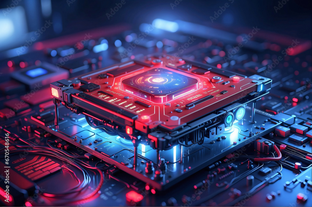 processing unit chipset that illustrates a cybersecurity concept ...