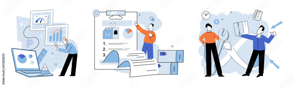Business process. Vector illustration. Effective business processes are ...