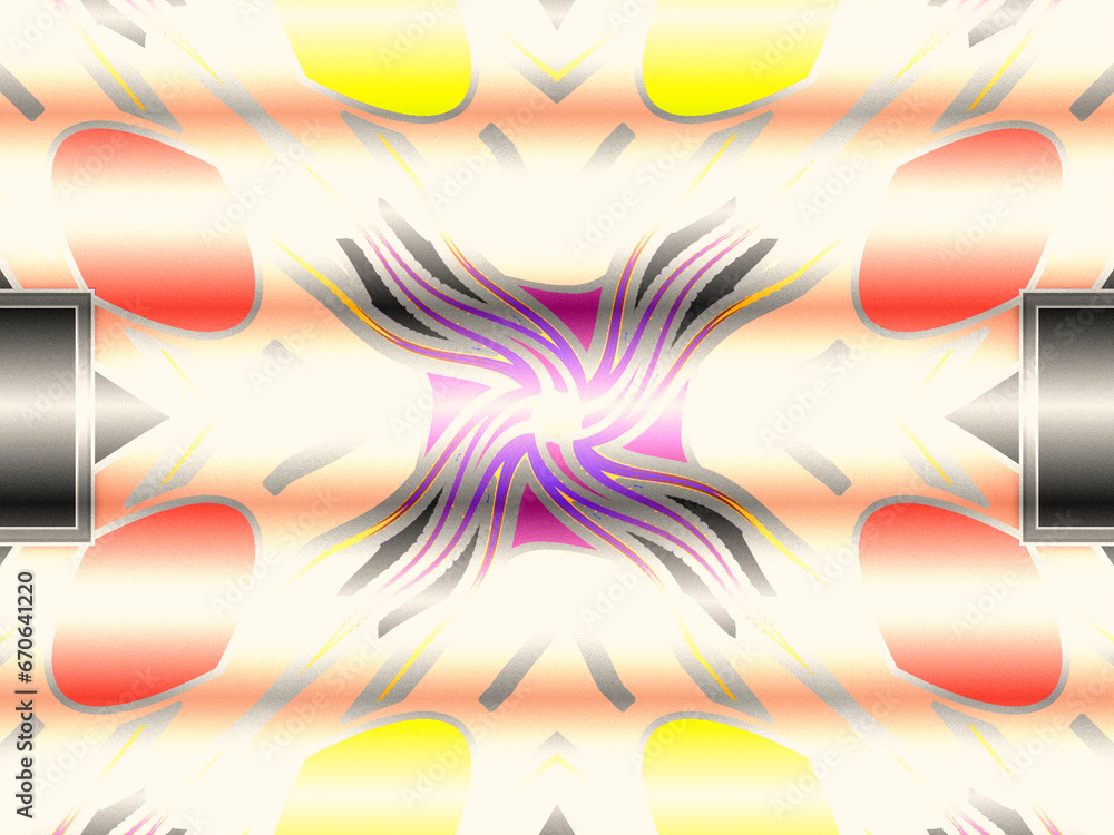 Abstract, Multiple Patterns, 3d Colours and Shapes, within a Border ...