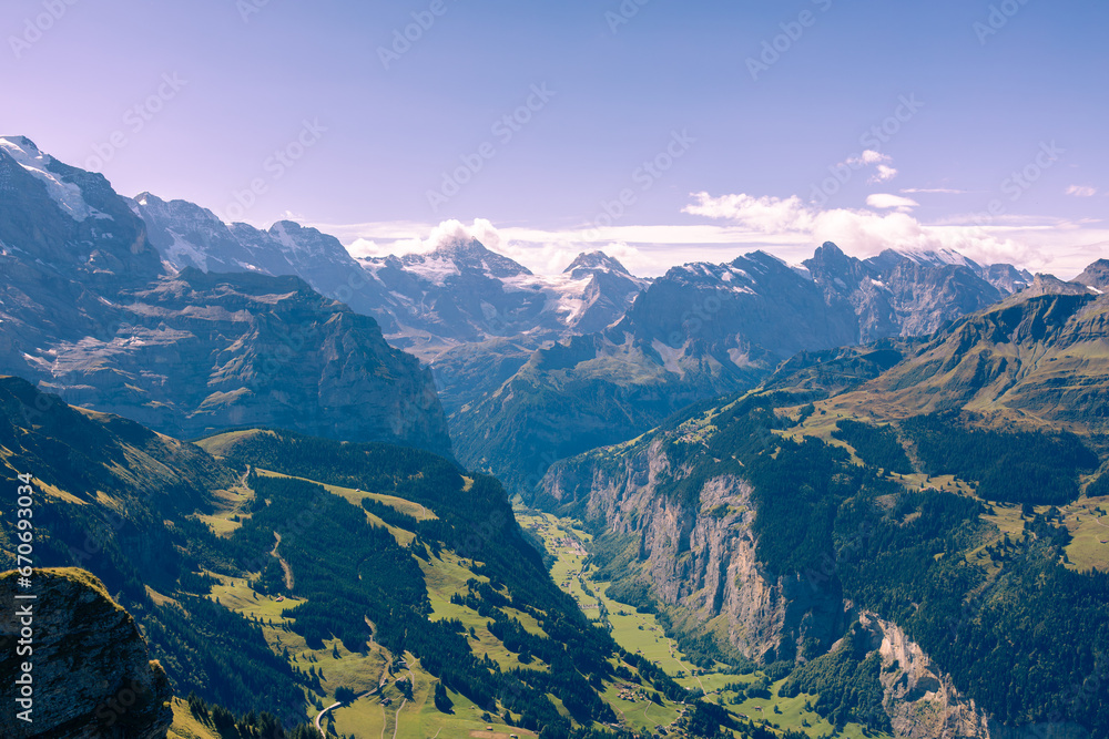 The Swiss Alps, a breathtaking mountain range nestled in the heart of ...