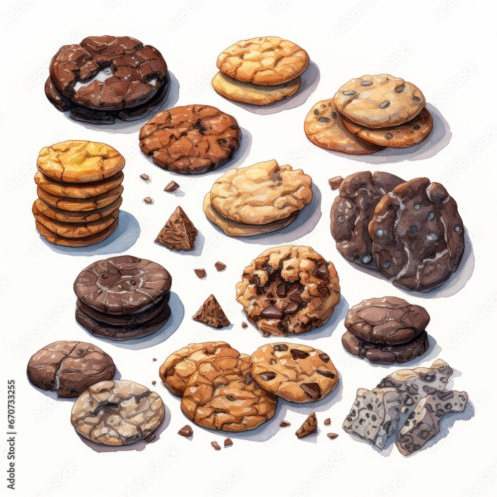 A collection of chocolate cookies featuring delightful crumbly bits ...