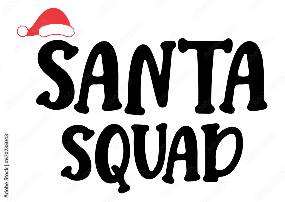 Santa Squad digital files, svg, png, ai, pdf, ready for print, digital ...