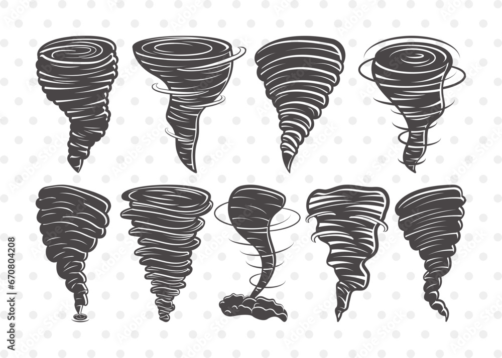 Stockvector Tornado Clipart SVG Cut File | Tornado Svg | Twister Storm ...