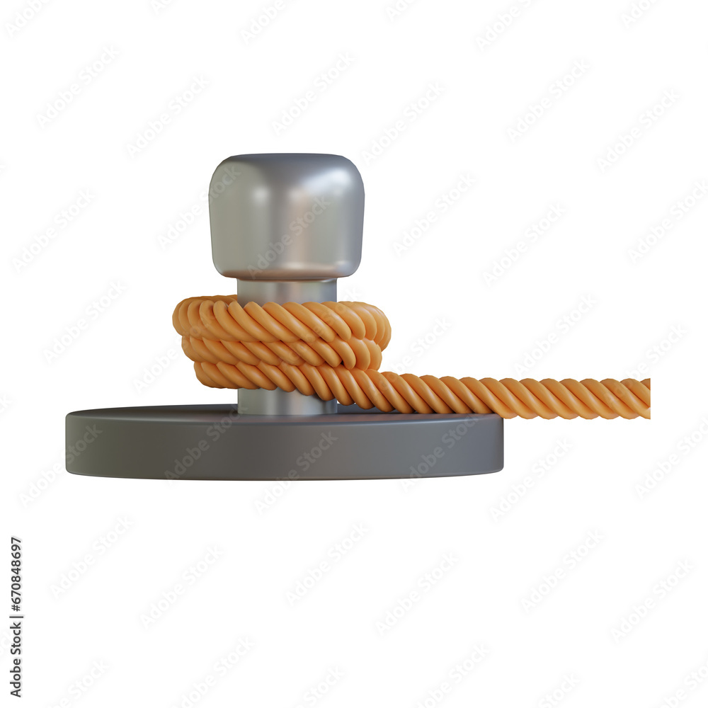 Illustration Stock 3D Mooring Model with Strong Design for Safe Ship ...