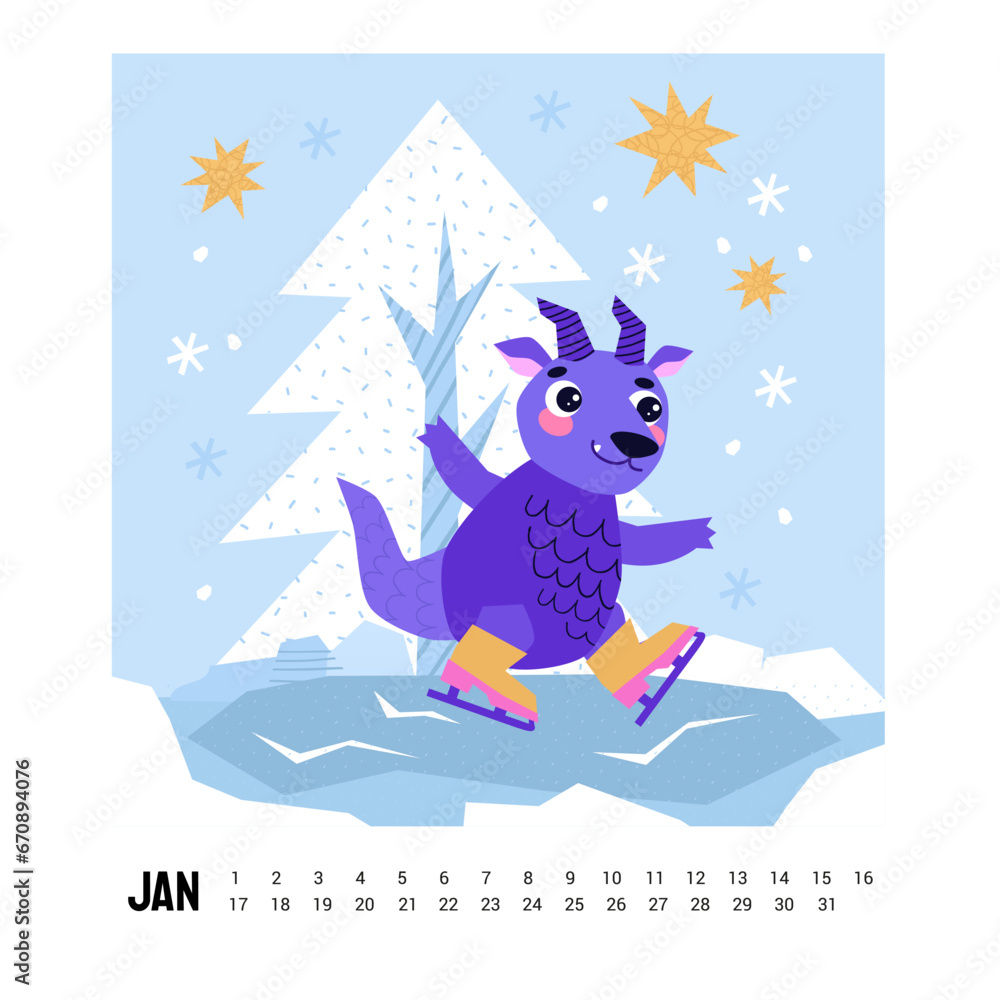 Image vectorielle Stock Cute Dragon cartoon mascot character. 2024 ...