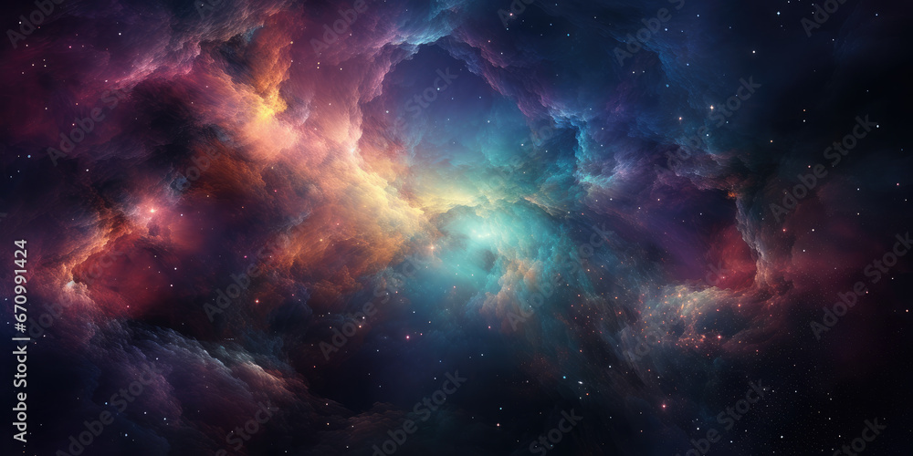 Colourful cosmic gases and dust of a distant nebula offering a glimpse ...