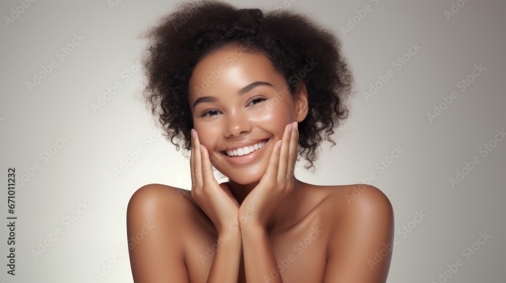Beauty portrait of African American girl with smooth healthy skin ...