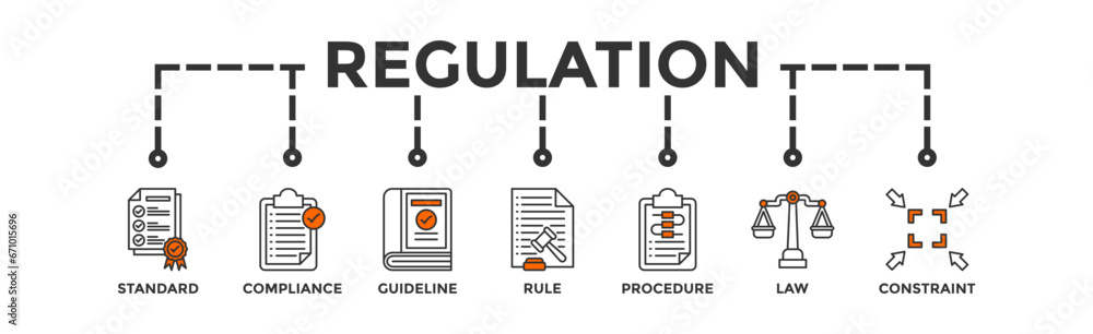 Regulation banner web icon vector illustration concept with icon of ...