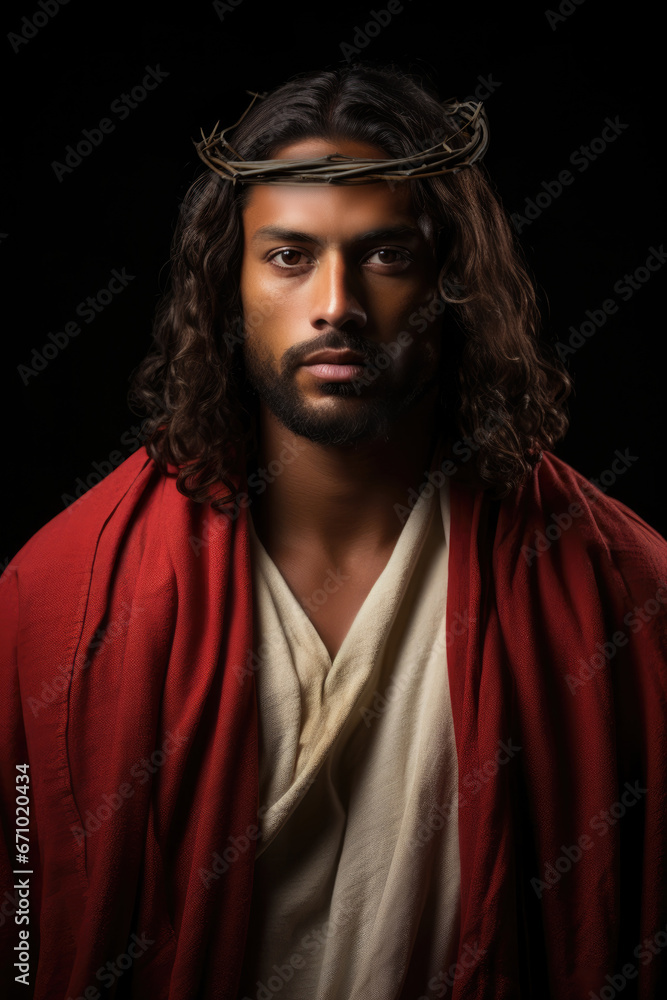 Illustration Stock Black Jesus Christ. African american diversity. Red ...