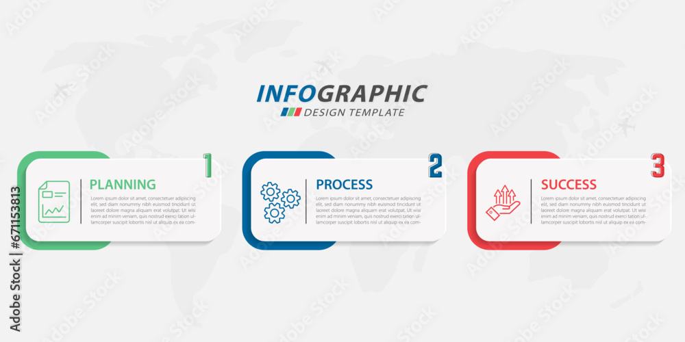 Timeline Creator infographic template. 3 Step timeline journey, calendar Flat simple ...
