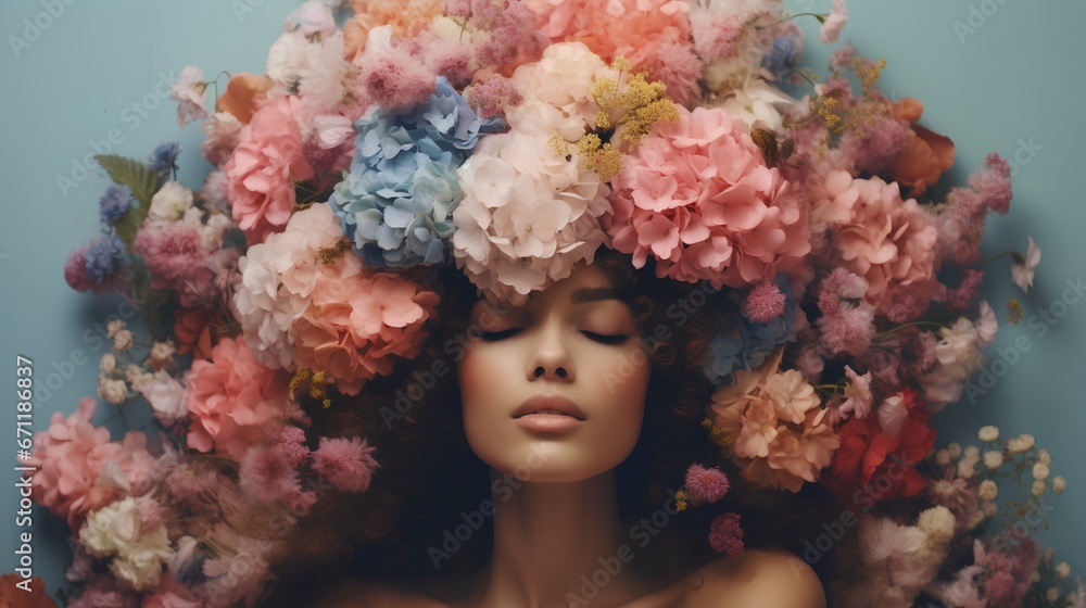 Self-reflection and mindfulness on mental health. Woman embracing life ...